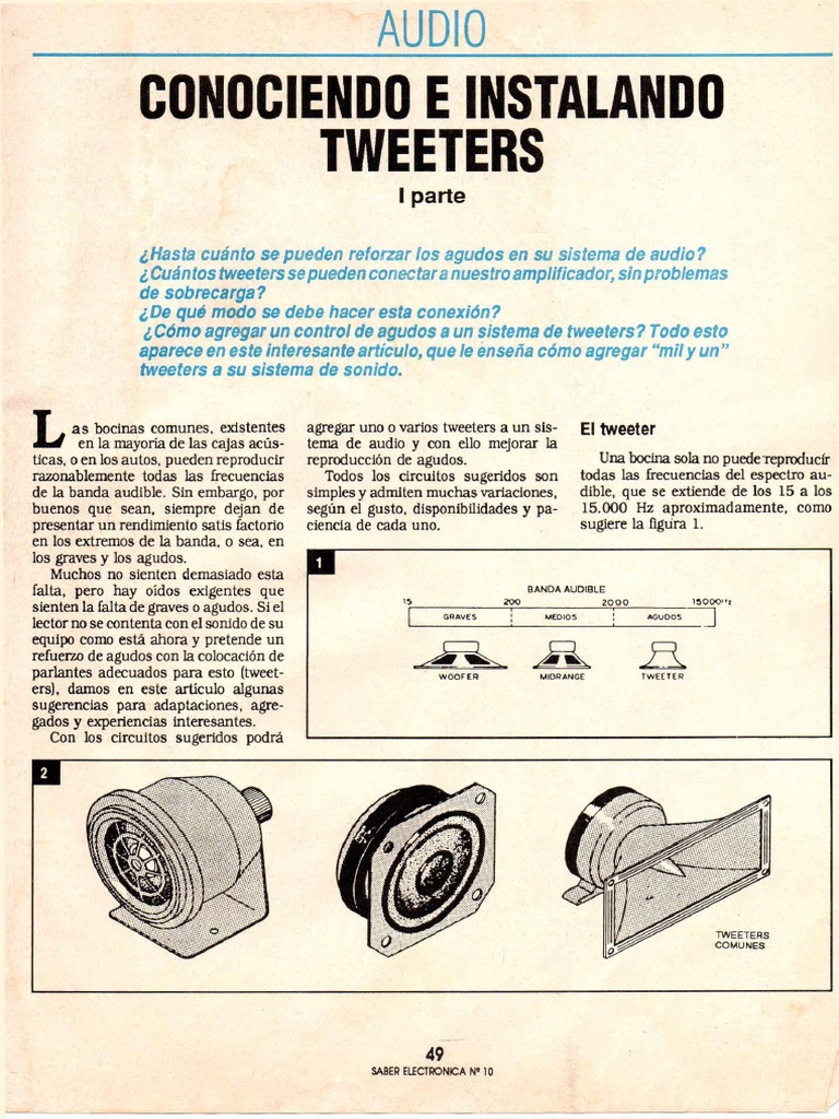 Instalación de Tweeters en Audio | PDF | Altoparlante | Resistor