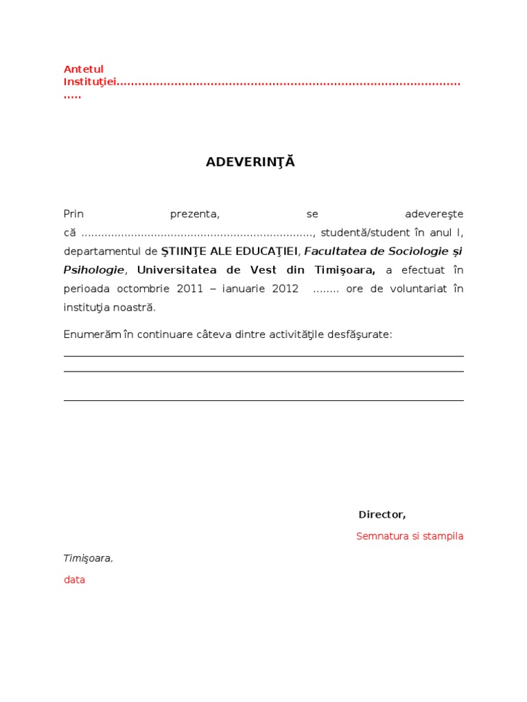 model adeverinta vechime pdf model de adeverință pentru vechimea în ...