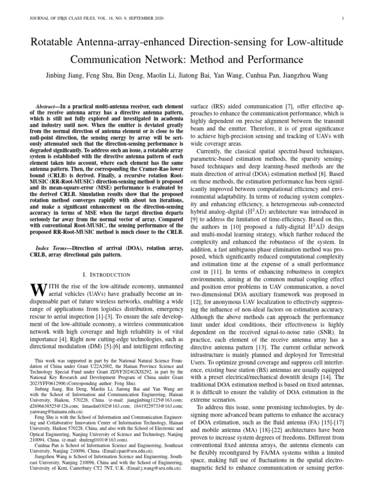 Rotatable Antenna Array Enhanced Direction Sensing | PDF | Angle ...