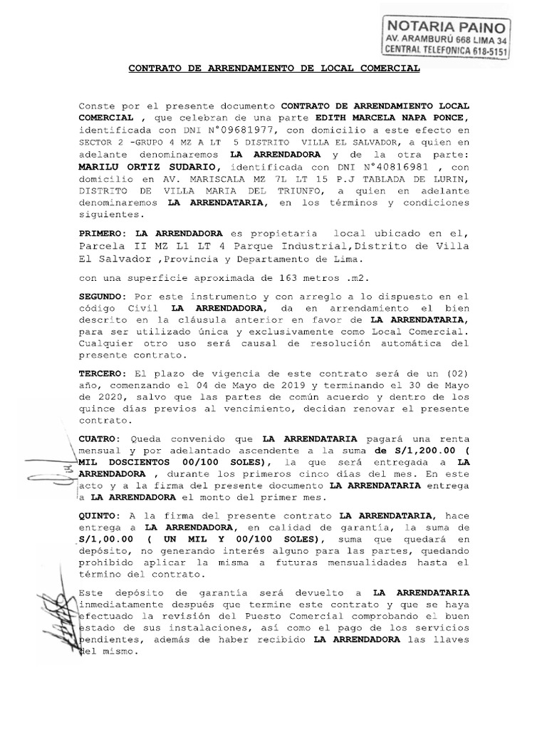 Contrato de Alquiler Castor | PDF