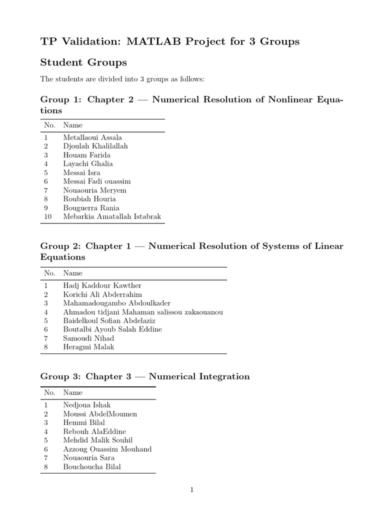 Brochure de TP Validation | PDF