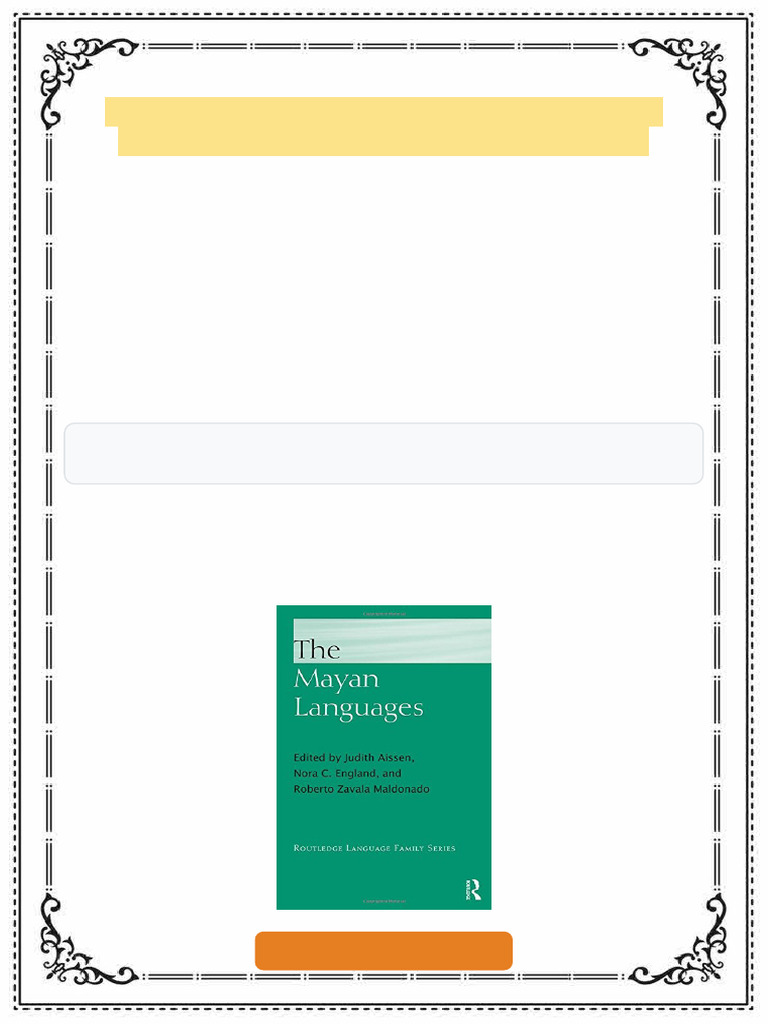 The Mayan Languages 1st Edition Judith Aissen Ebook Full-Length Version ...