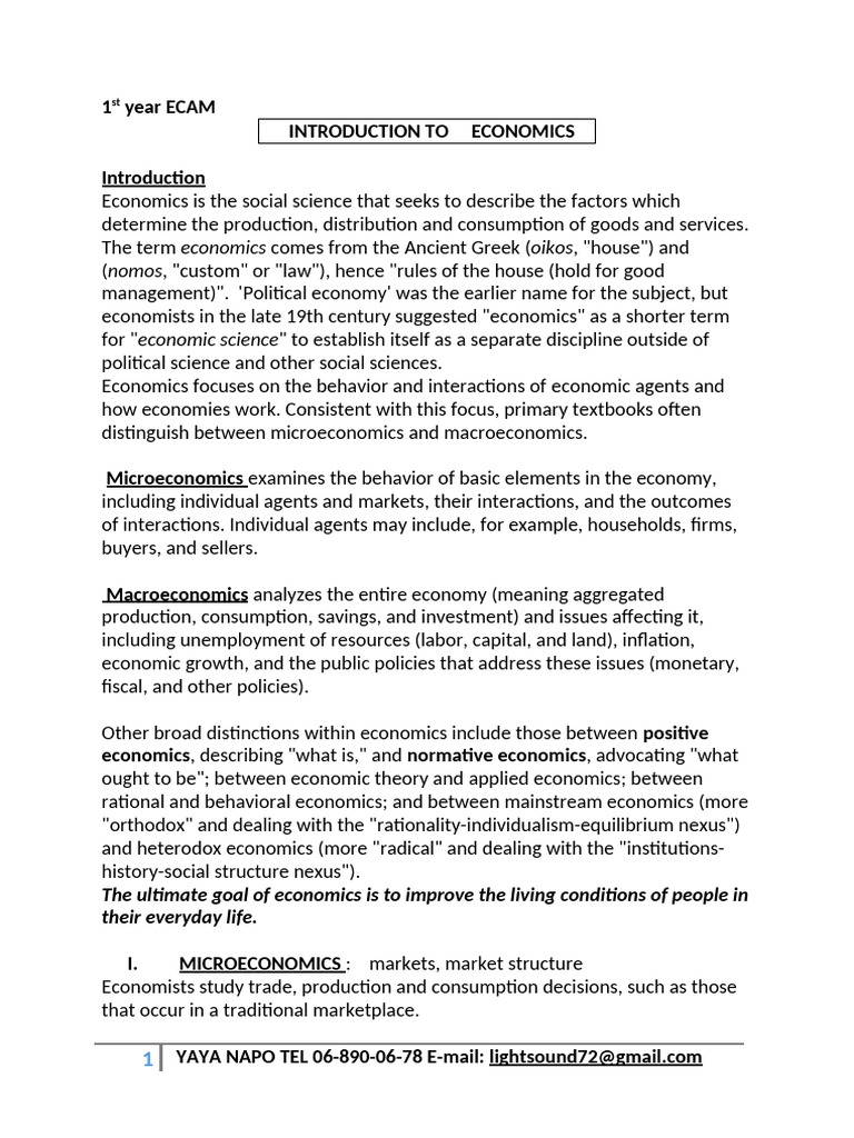 Fundamentals of Economics | PDF | Economics | Macroeconomics