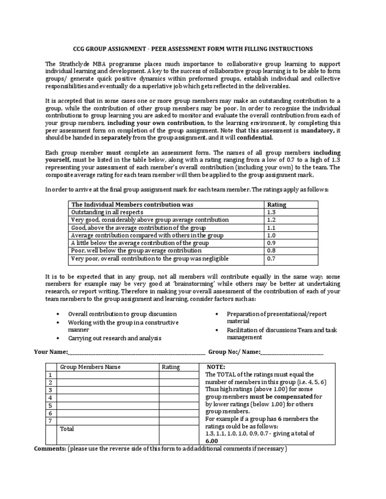 Governance Peer Assessment Form 2010-11 | PDF | Learning | Cognition