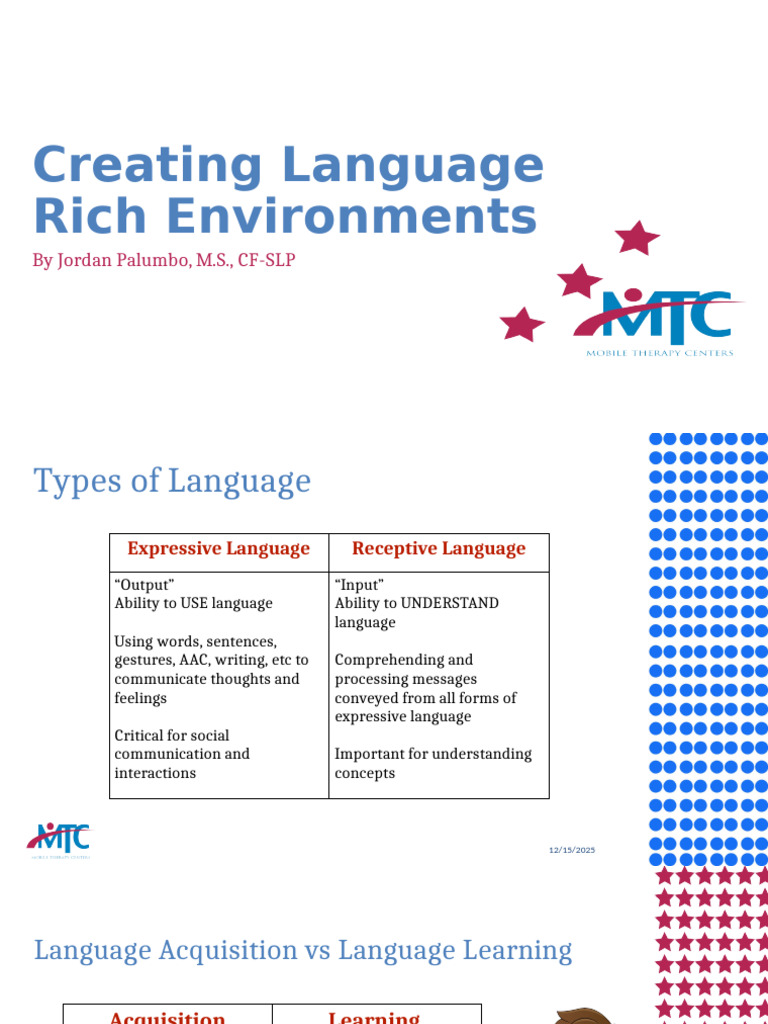 Language Rich Environments | PDF | Language Acquisition | Speech