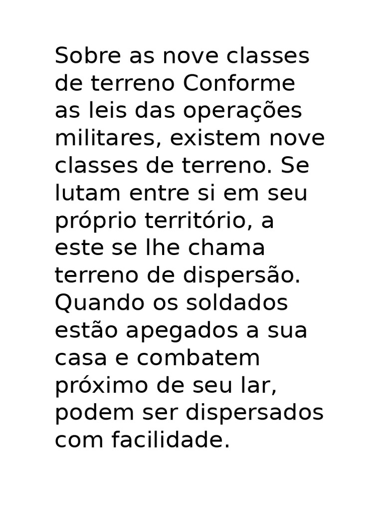 Nove Classes de Terreno Militar | PDF | Militar | Conflitos