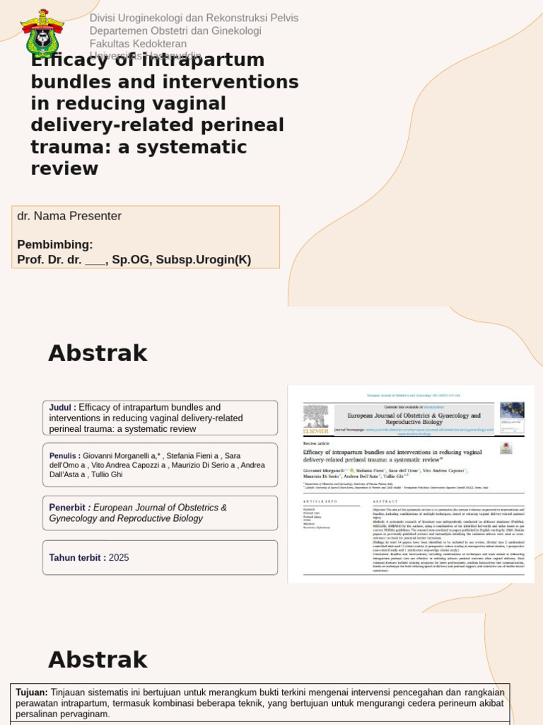 Bahan Revisi 2 - DR - Obgyn Unhas - Intrapartum Bundles & Interventions ...