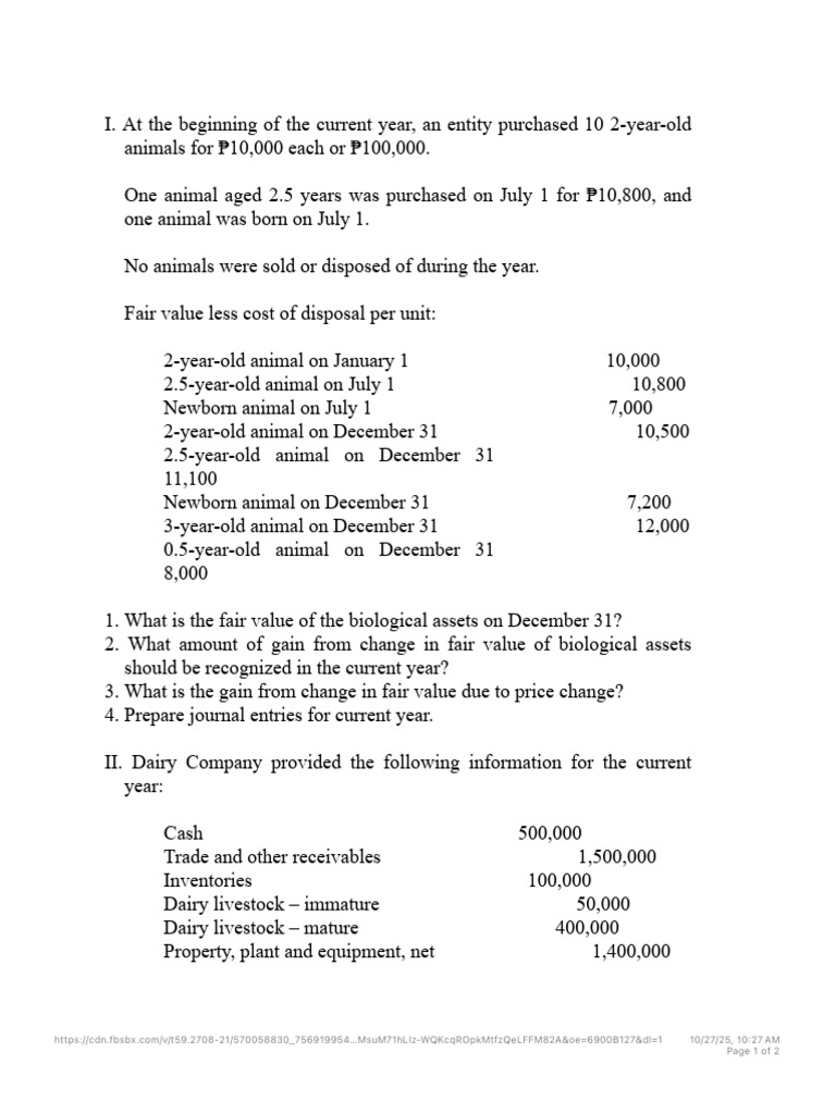 Bio-Assets-Sample-Prob.docx | PDF | Expense | Fixed Asset