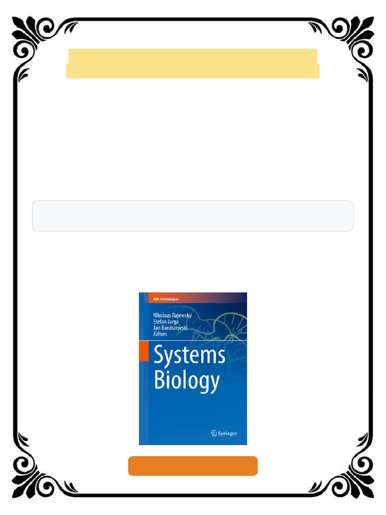 Systems Biology Nikolaus Rajewsky eBook deluxe digital version | PDF ...