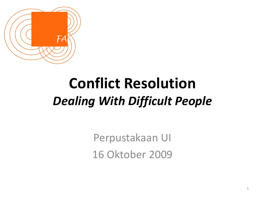 Conflict Resolution Slide | Download Free PDF | Interpersonal ...
