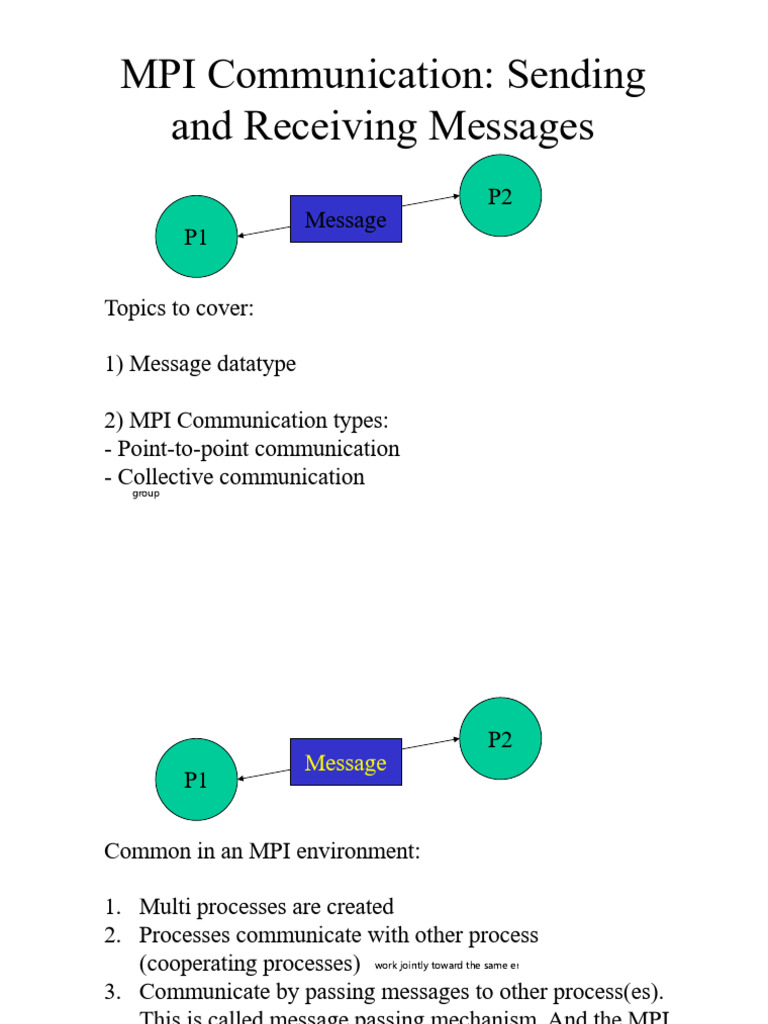 MPI Message Passing: Types & Functions | PDF | Message Passing ...