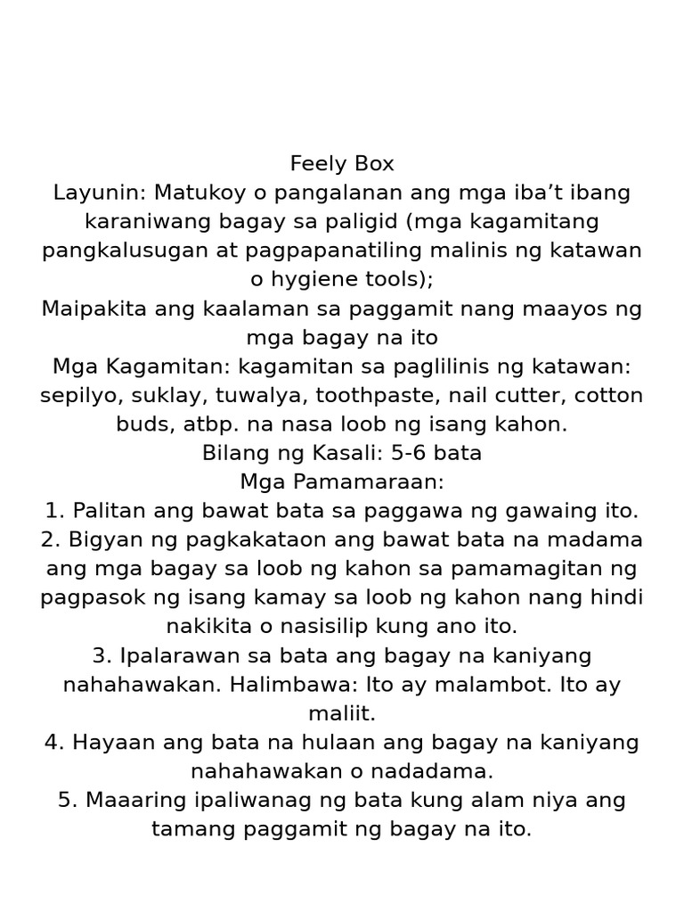 Week 5 Feely Box | PDF