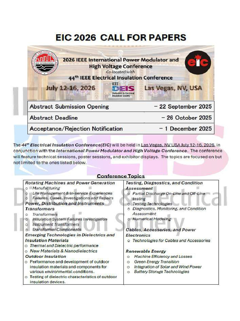 EIC 2026 Call For Papers | PDF