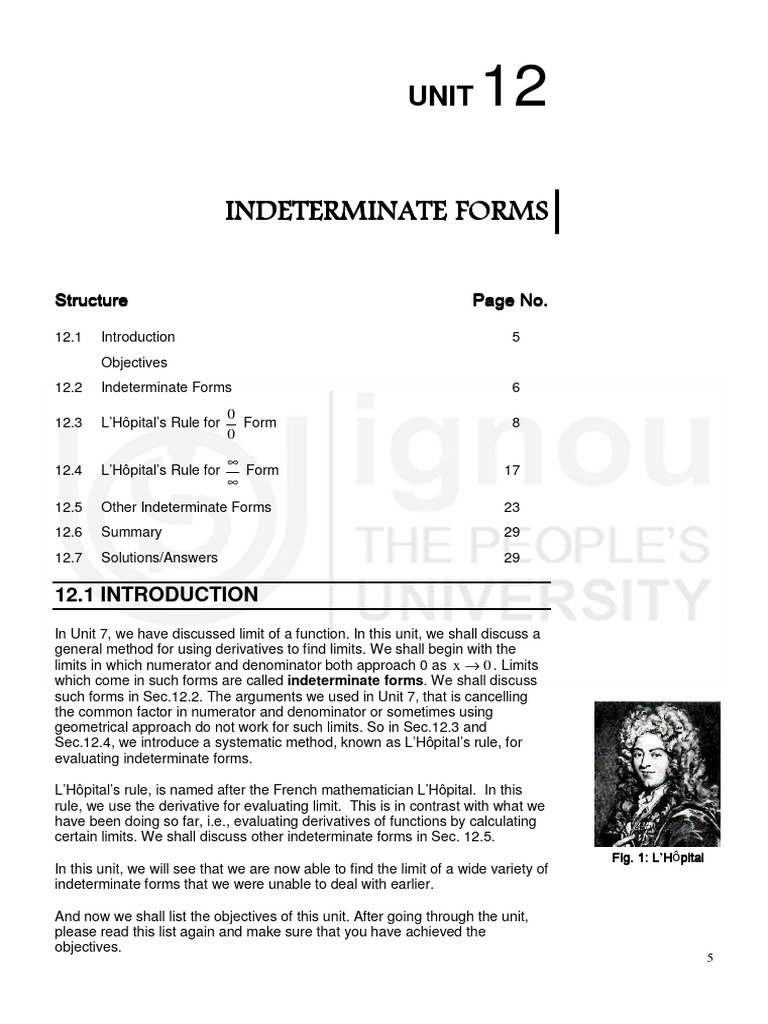 Limits of Indeterminate Forms Assignment 1st Year | PDF | Calculus ...