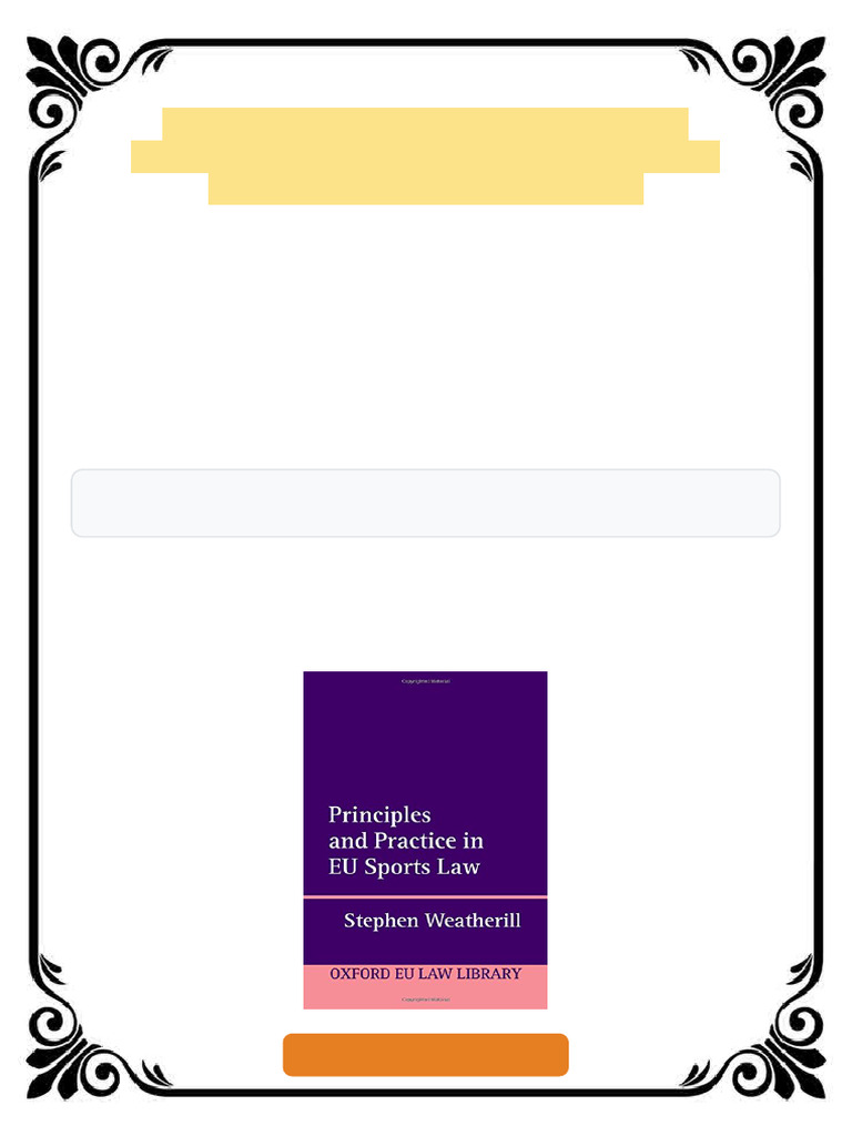 Principles and practice in EU sports law First Edition Stephen ...