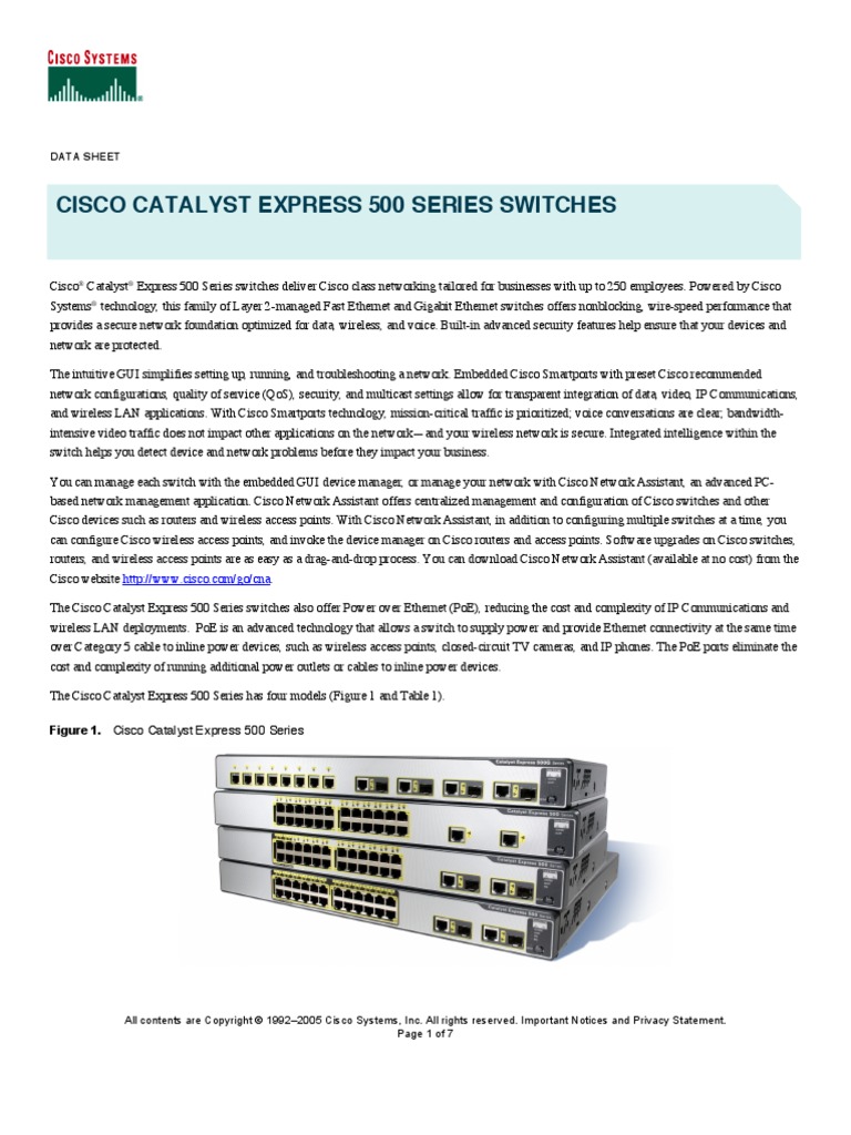 Cisco Catalyst Express 500 Series Switches | PDF | Network Switch ...