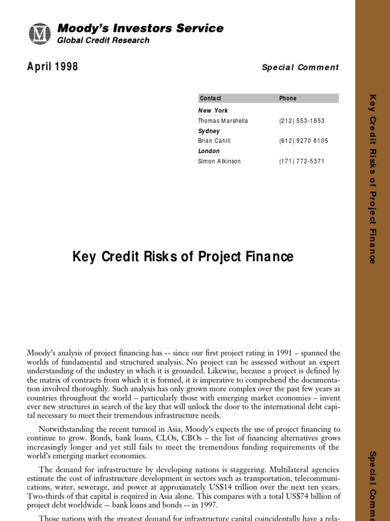 Key Credit Risks of Project Finance | PDF | Moody's Investors Service ...