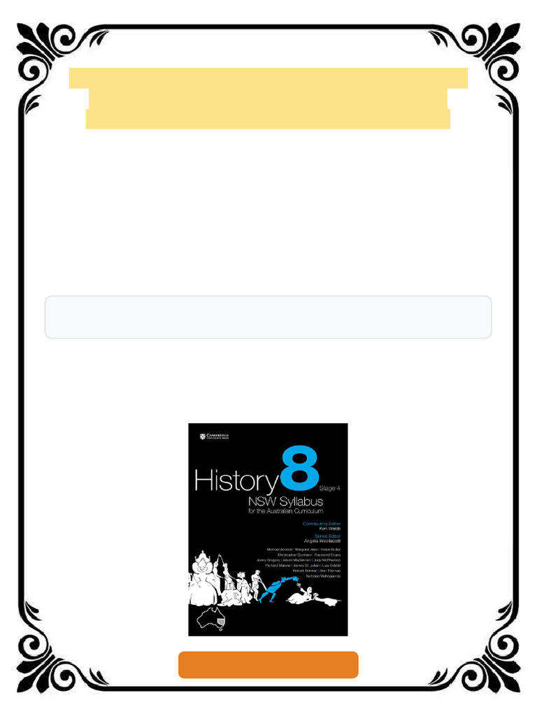 History NSW Syllabus for the Australian Curriculum Year 8 Stage 4 ...
