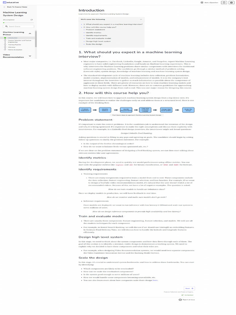 1- Introduction - Machine Learning System Design - Www.educative.io | PDF