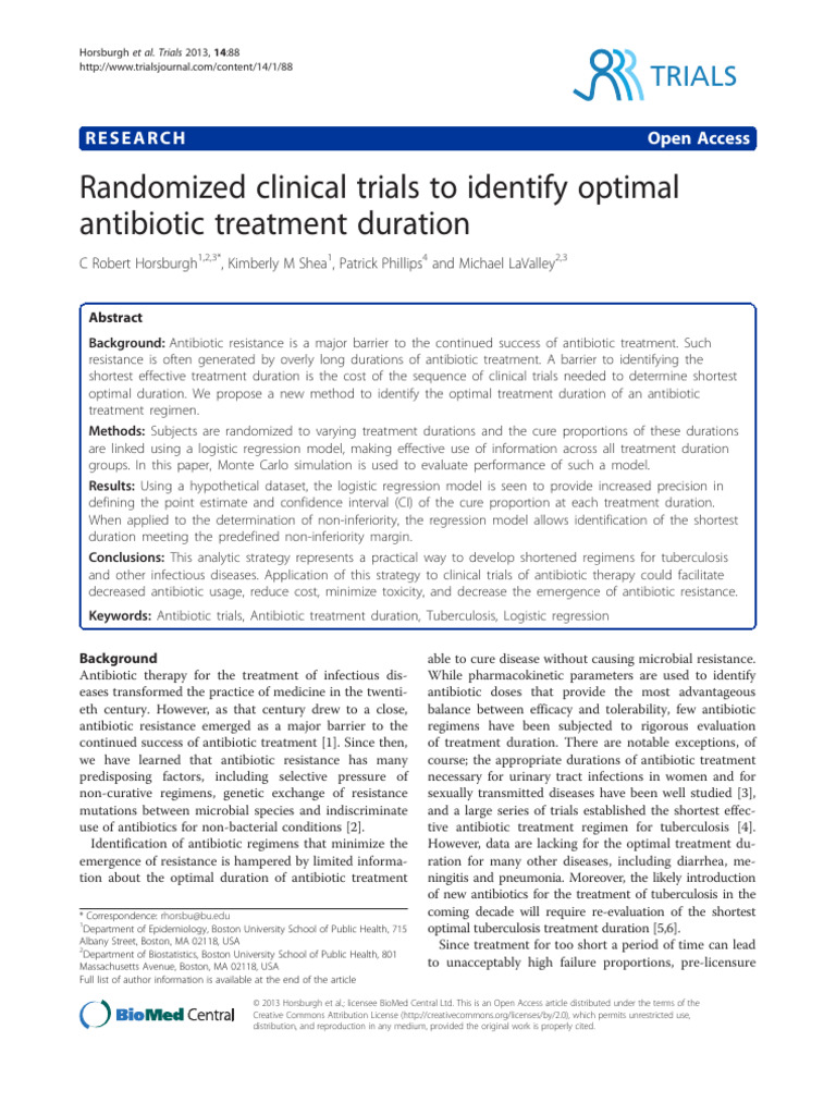 Randomized clinical trials to identify optimal antibiotic treatment ...
