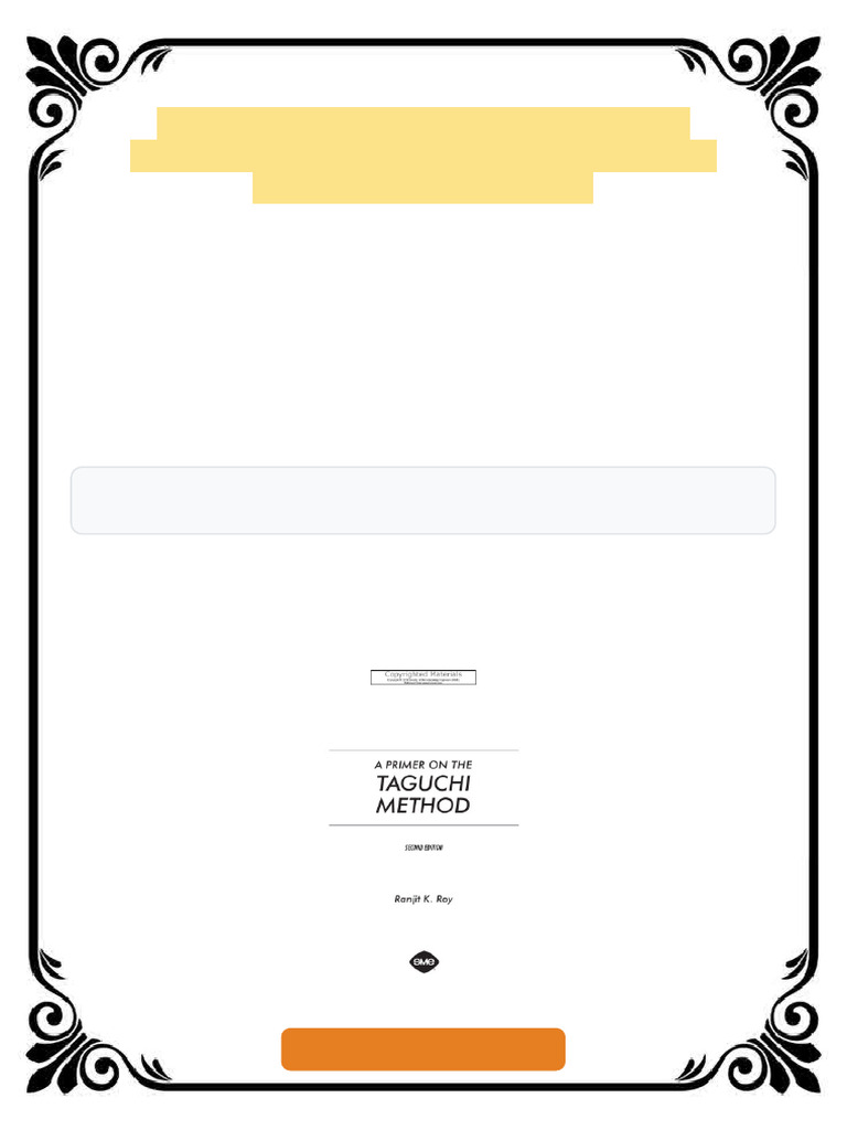 A primer on the Taguchi method 2nd ed Edition Ranjit K Roy ebook auto ...