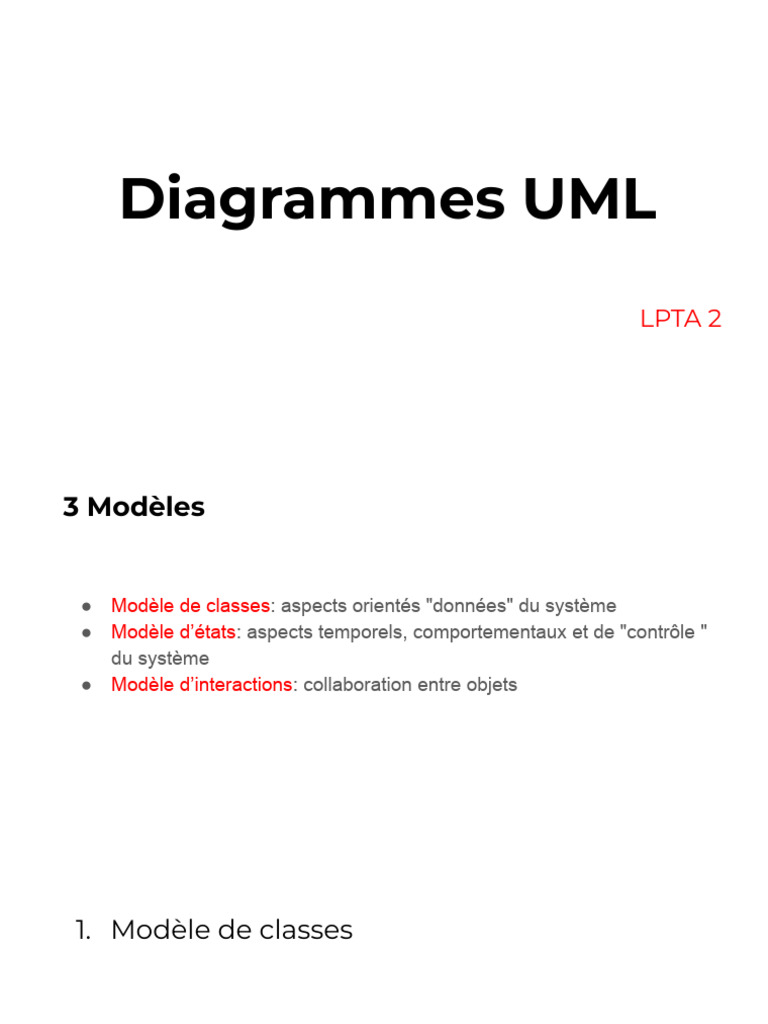 Introduction aux diagrammes UML | PDF