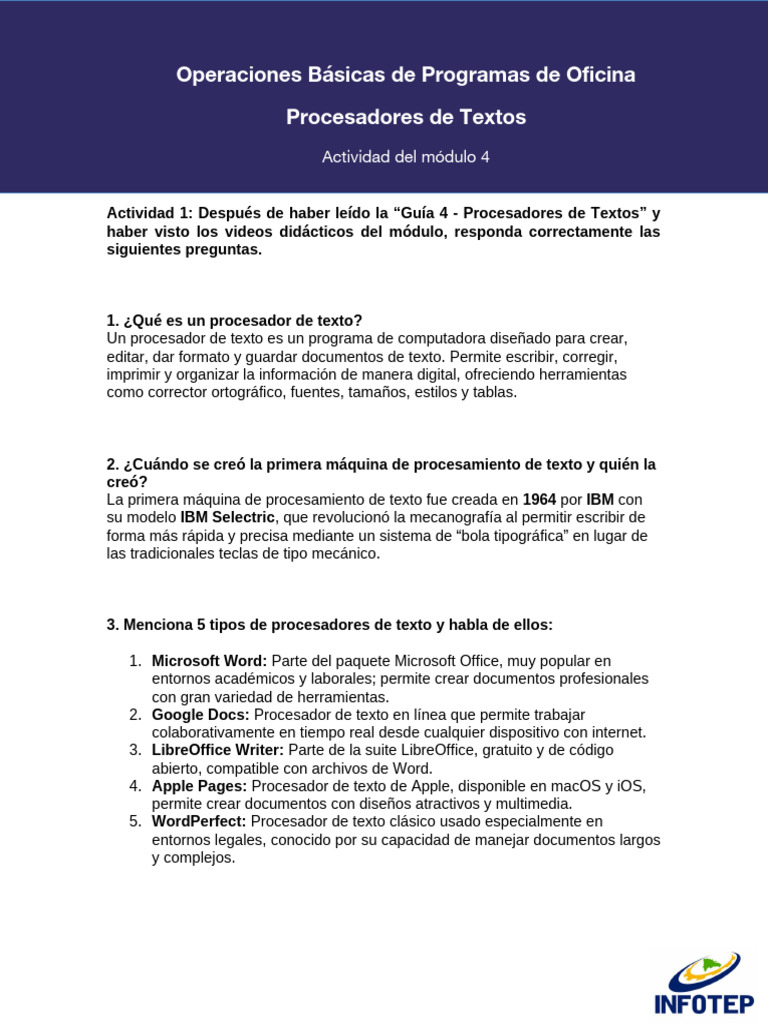 Guía de Procesadores de Textos 2023 | PDF | Procesador de textos ...