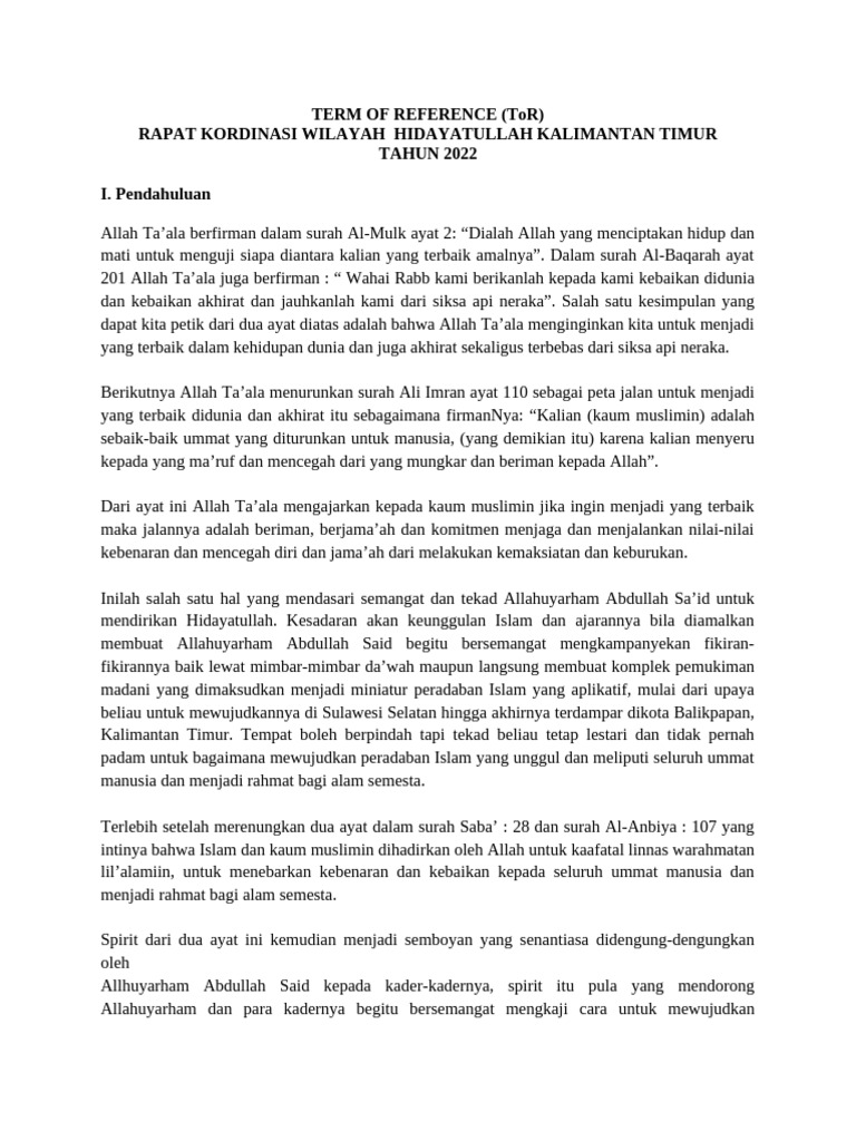 TERM OF REFERENCE | PDF