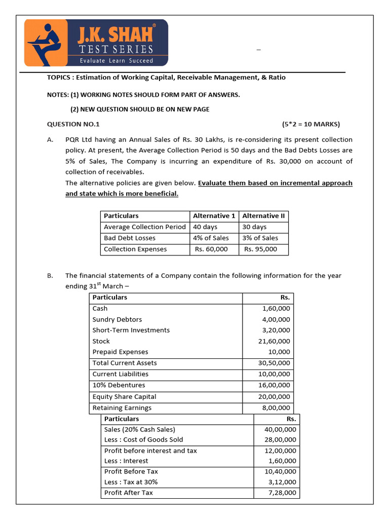 Cim 8707 Fm Question Paper | PDF | Inventory | Finance & Money Management