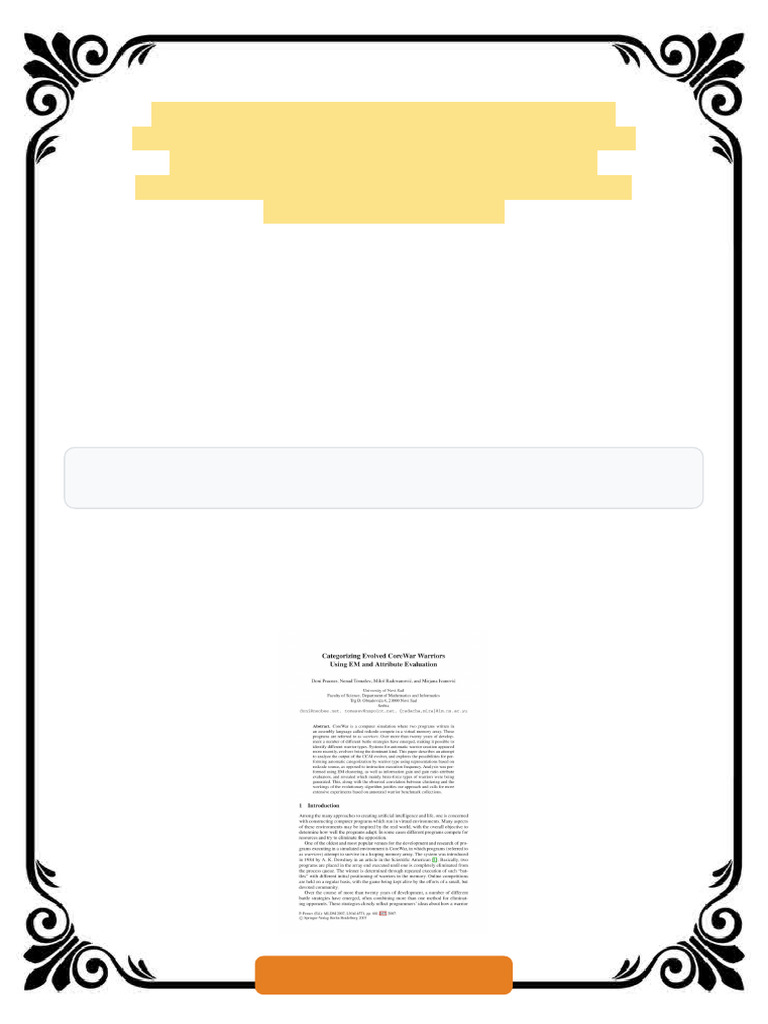 Categorizing Evolved CoreWar Warriors Using EM and Attribute Evaluation ...