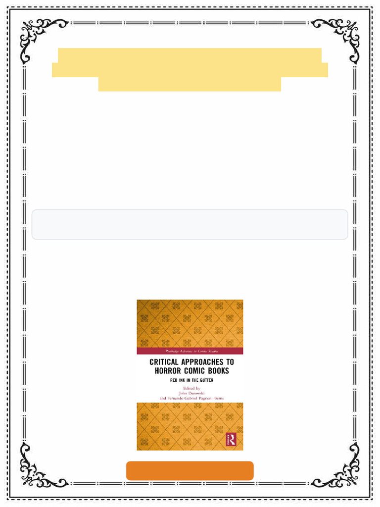 Critical Approaches to Horror Comic Books: Red Ink in the Gutter John ...