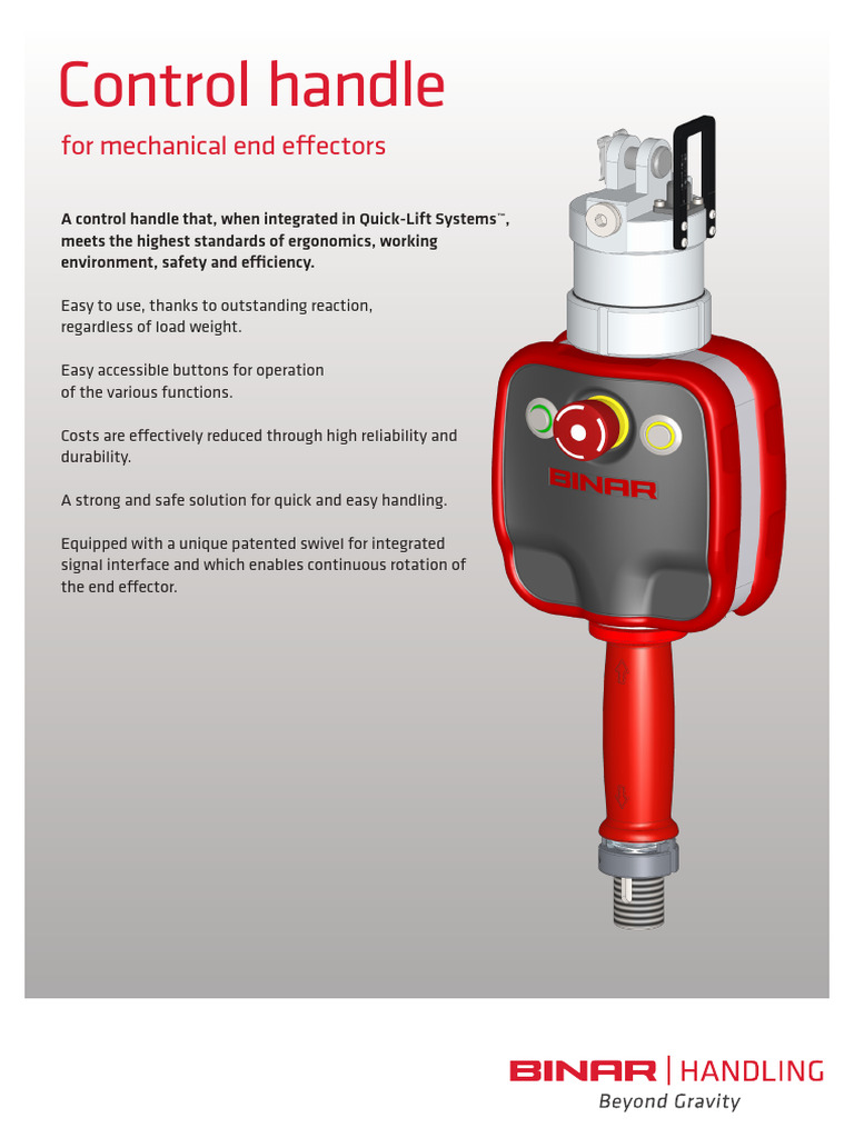 Product Leaflet Control Handle Mechanical End Effectors en BinarHandlingAB 3.1 | PDF | Equipment ...