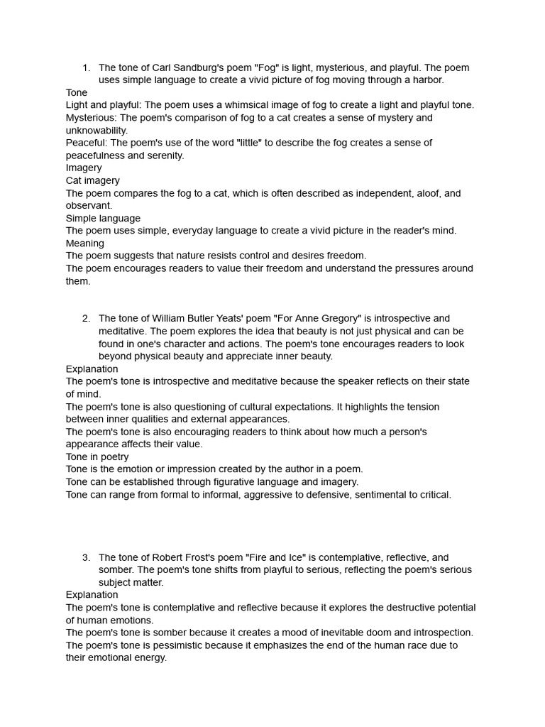 10 Tone of the poem | PDF | Poetry
