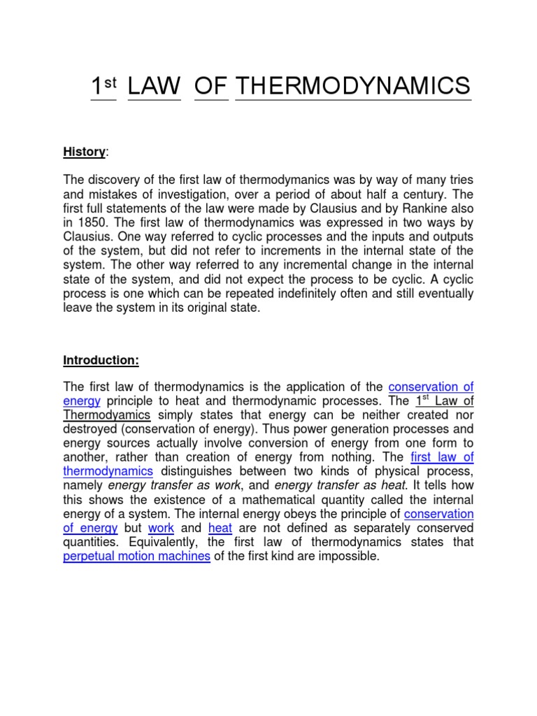 1st Law of Thermodynamics | PDF | Laws Of Thermodynamics | Heat