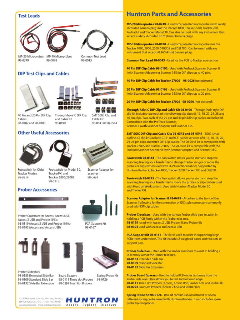 Huntron Microprobes and Accessories Guide | PDF | Usb | Electrical ...
