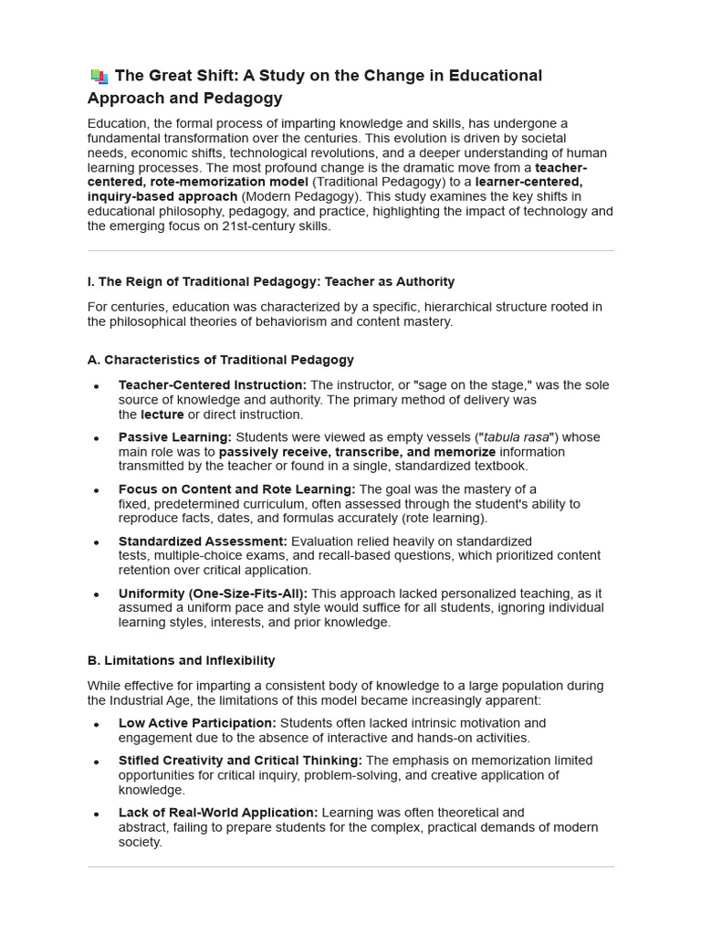 A Study on the Change in Educational | PDF | Pedagogy | Constructivism ...