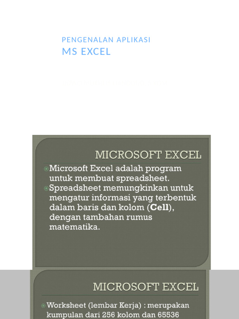 Bahan Ajar Pengolahan Angka Excel | PDF