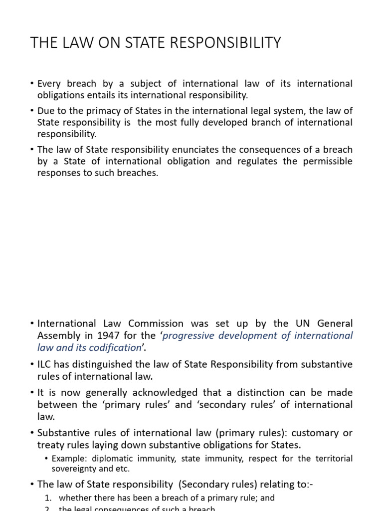 PIL STATE RESPONSIBILITY.SR. P1. 61 pages. | PDF | International Law ...