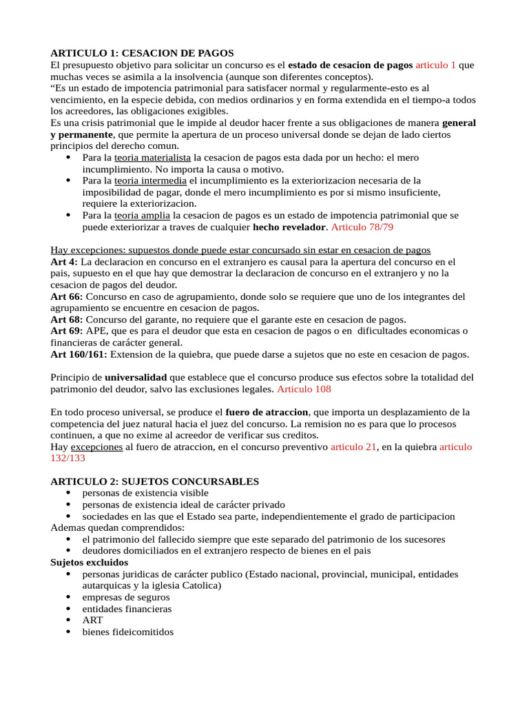 Apunte Primer Parcial - Aubone Ley Comentada | PDF | Bancarrota ...