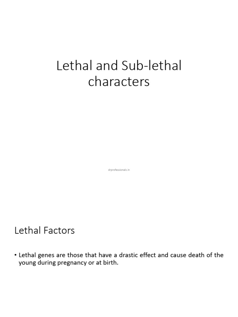 09lethal and Sublethal Characters - AGB121-1 | PDF | Dominance ...