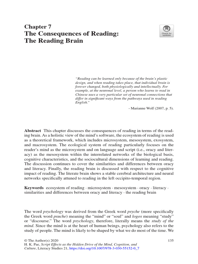 Reading Brain and Cognitive Impact | PDF | Mind | Language Acquisition