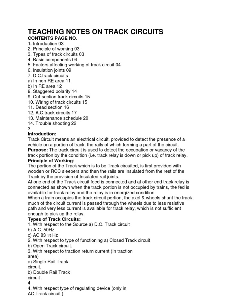 Track Circuit Teaching Guide | PDF | Track (Rail Transport ...