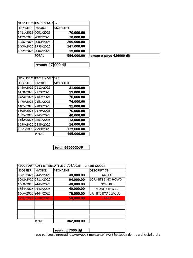 EMAG 2025 Invoice Summary Report | PDF