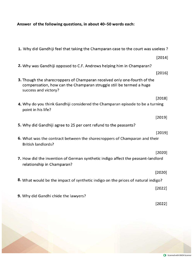 Class 12 PYQ English Chapter-5 Indigo | PDF