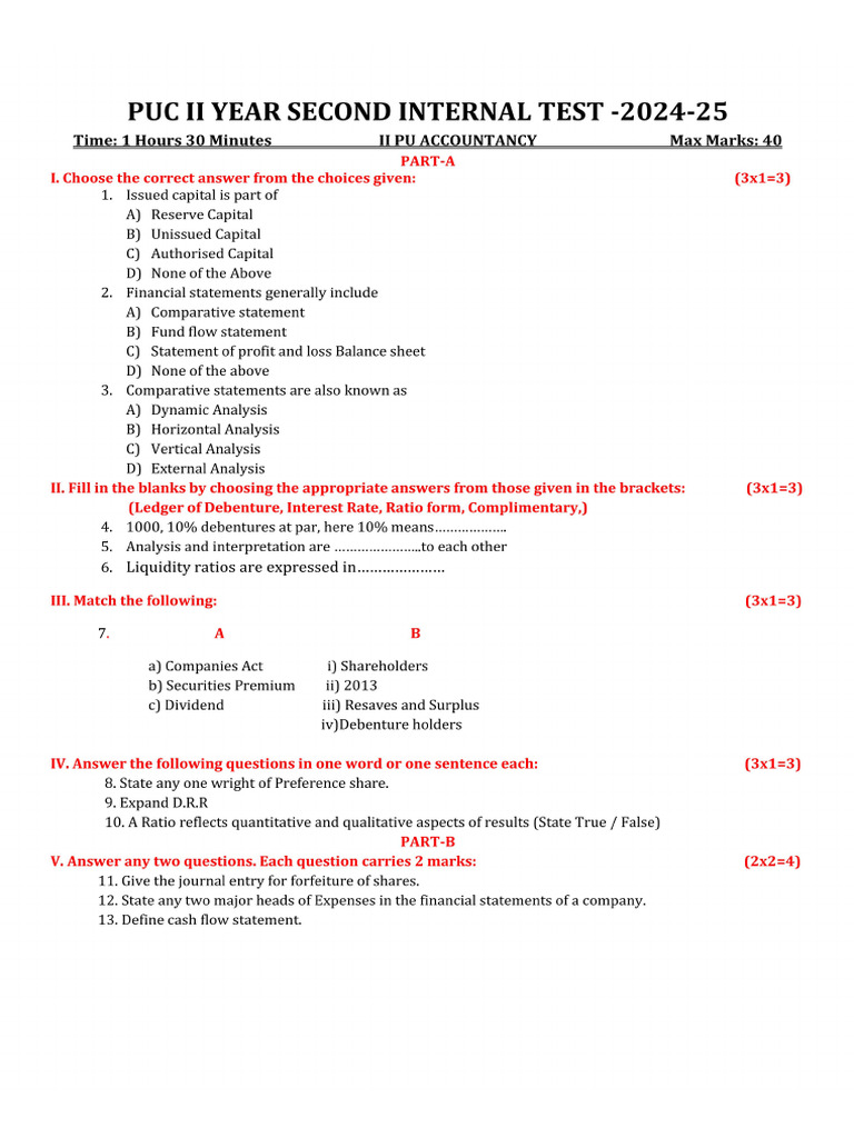 II Pu II Test 40 Marks | PDF