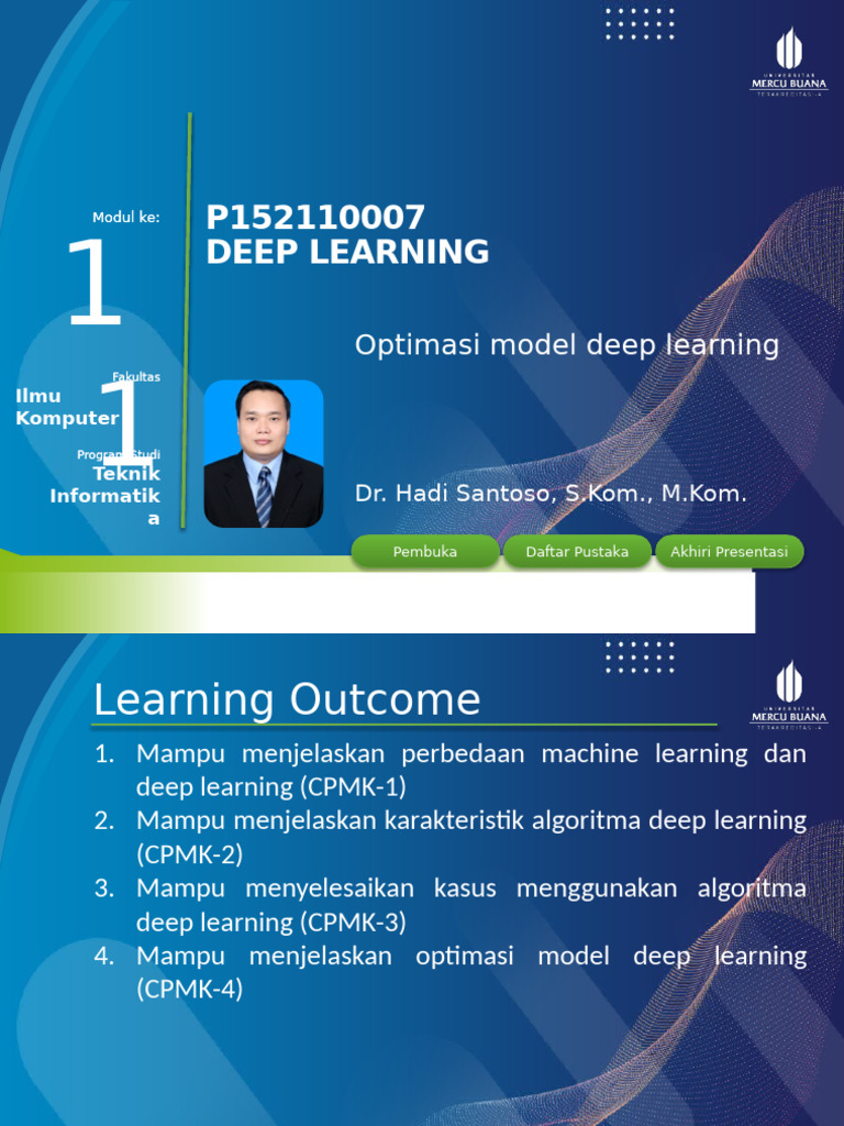 11. Optimasi Model Deep Learning | PDF | Deep Learning | Computing
