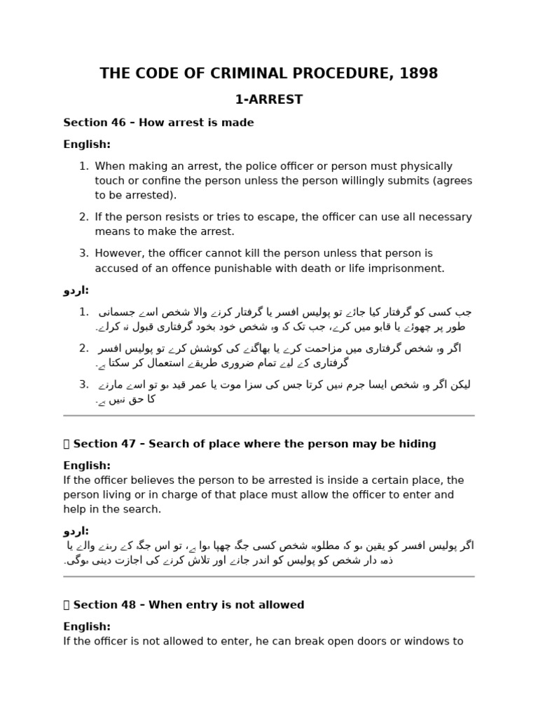 The Code of Criminal Procedure | PDF