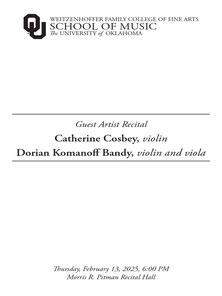2025-02-13 Catherine Cosbey & Dorian Bandy | PDF | Chamber Music ...