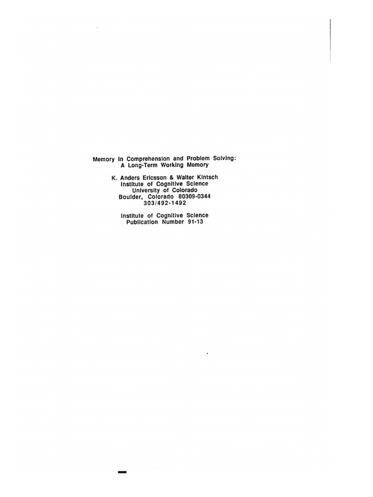 Long-Term Working Memory | PDF