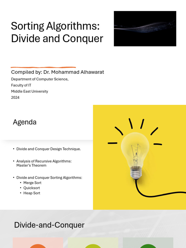 Divide and Conquer Sorting Algorithms | PDF | Theoretical Computer ...